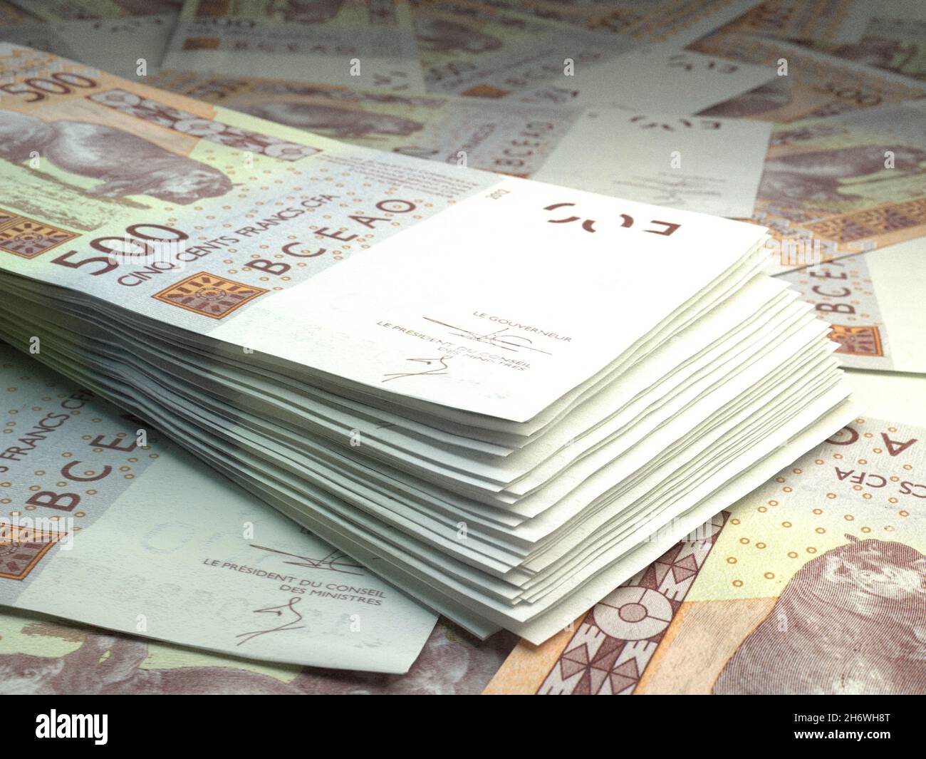Money of West african franc. Franc bills. XOF banknotes. 500 French ...