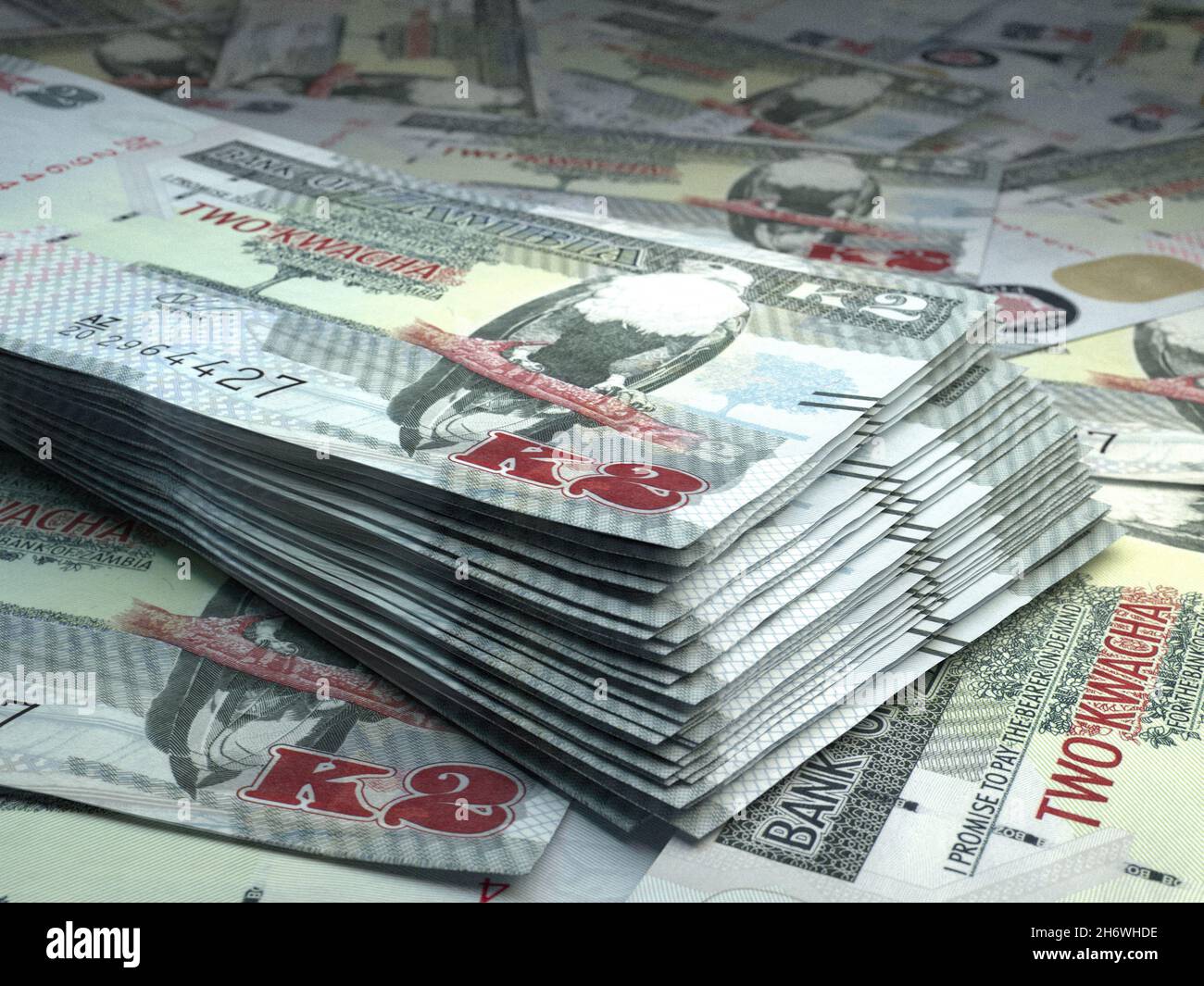 Money of Zambia. Kwacha bills. ZMW banknotes. 2 Bemba. Business ...