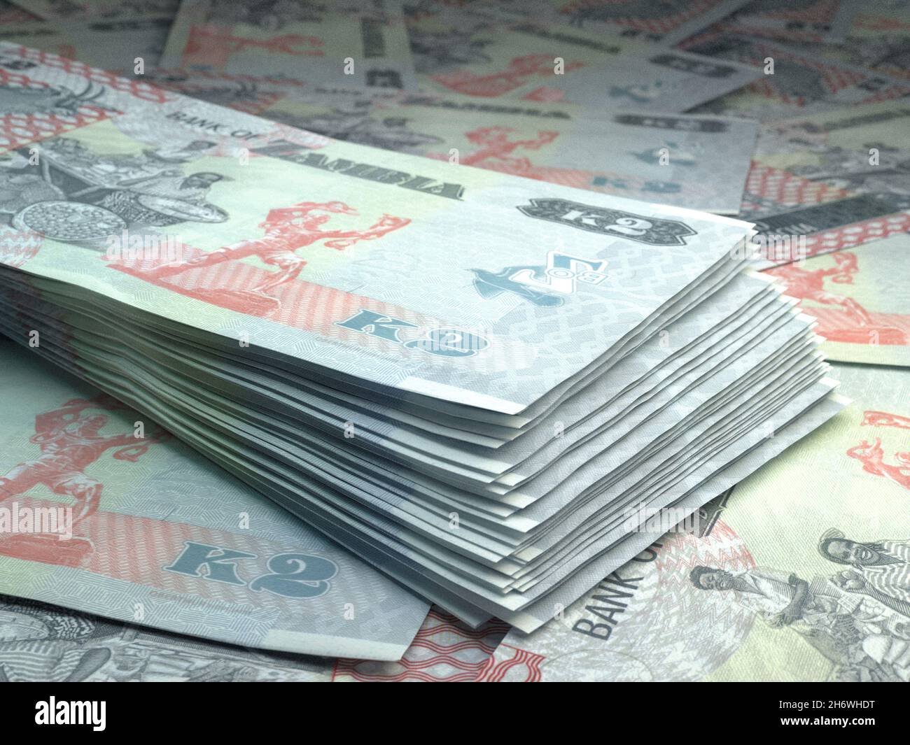 Money of Zambia. Kwacha bills. ZMW banknotes. 2 Bemba. Business ...