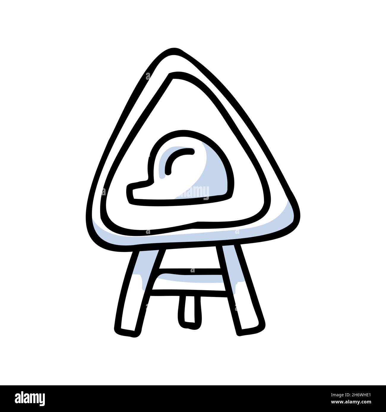 Drawn stick figure of construction helmet safety warning. Building site ...