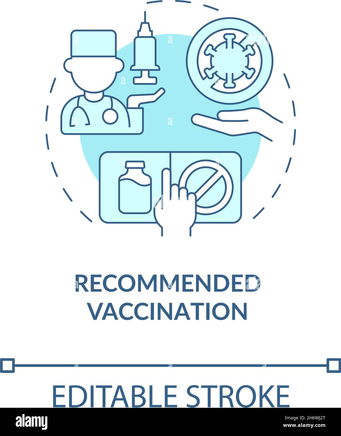 Recommended vaccination blue concept icon Stock Vector Image & Art - Alamy