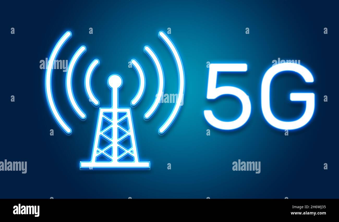 5g mobile telecommunication neon hi-res stock photography and images ...