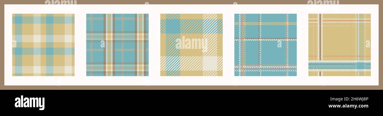 Gender neutral seamless plaid vector pattern collection. Gingham baby ...