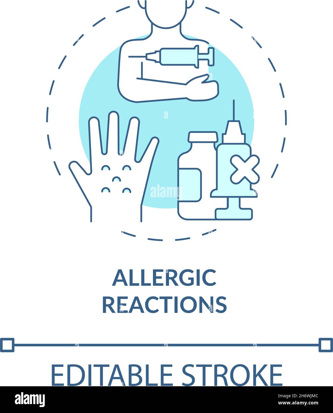 Allergic reactions blue concept icon Stock Vector Image & Art - Alamy