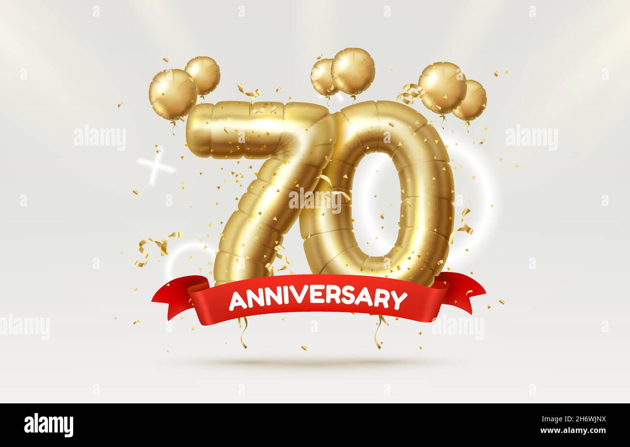 70 years anniversary of the person birthday, balloons in the form of ...