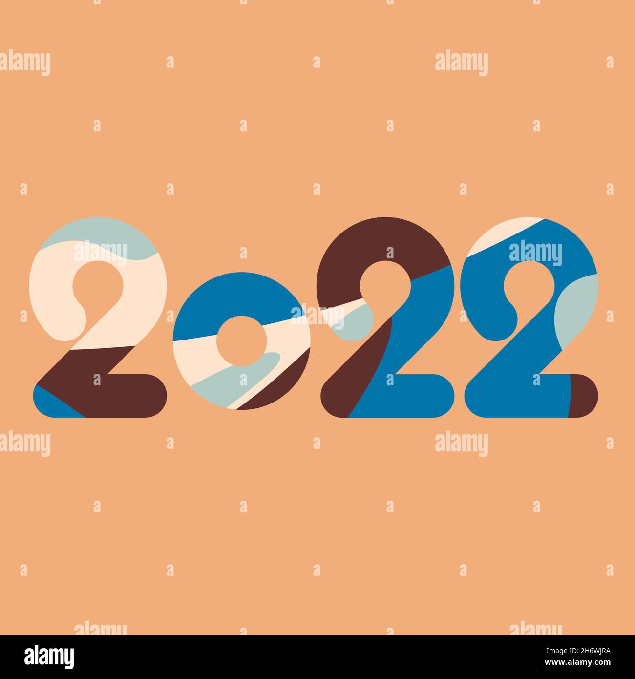 2022 text design. Pastel color vector illustration Stock Vector Image ...