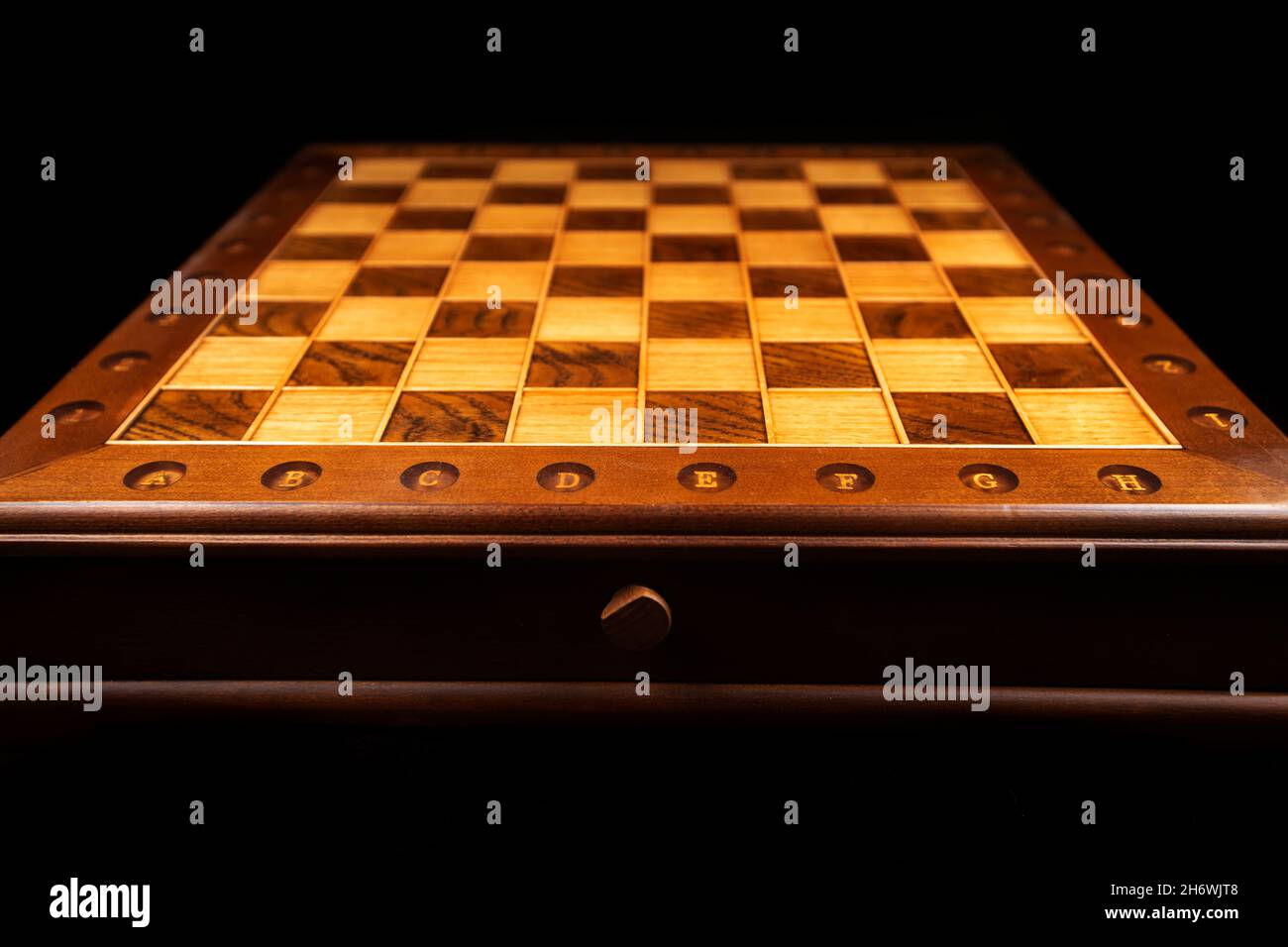 Chess box on a dark background. Chess field Stock Photo - Alamy