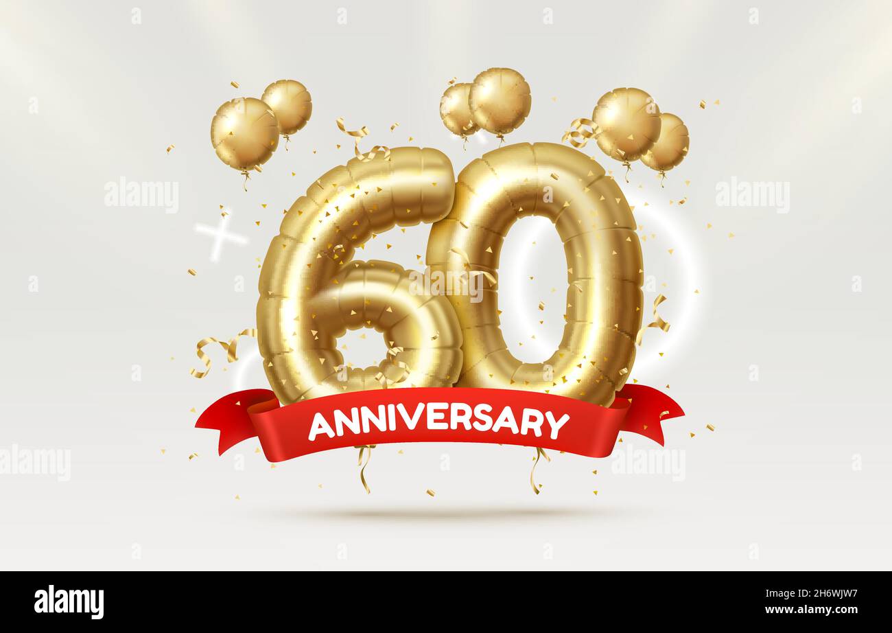 60 years anniversary of the person birthday, balloons in the form of ...