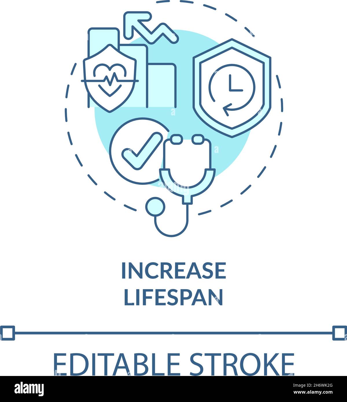 Increase lifespan blue concept icon Stock Vector Image & Art - Alamy