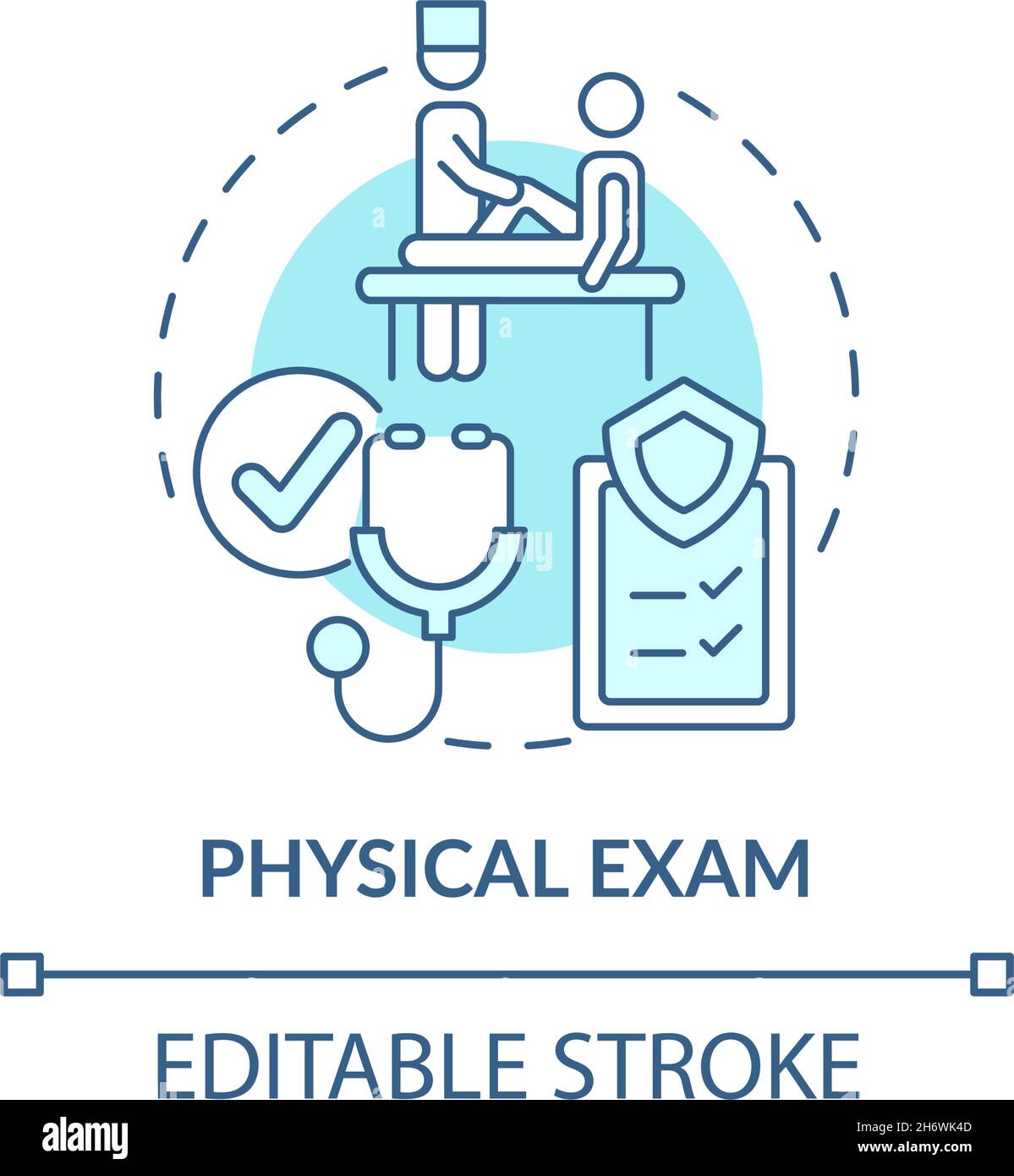 Physical exam blue concept icon Stock Vector Image & Art - Alamy