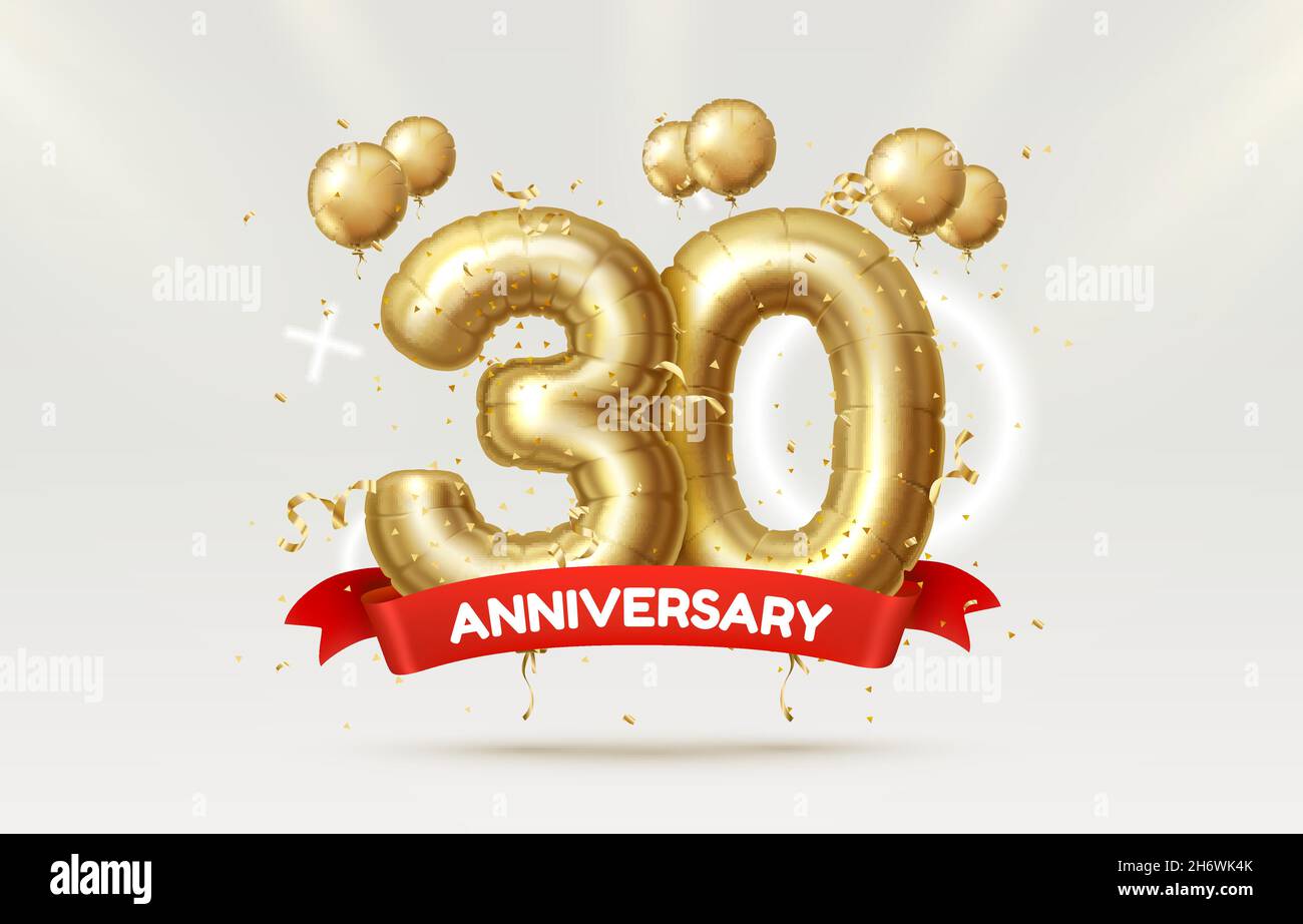30 years anniversary of the person birthday, balloons in the form of ...