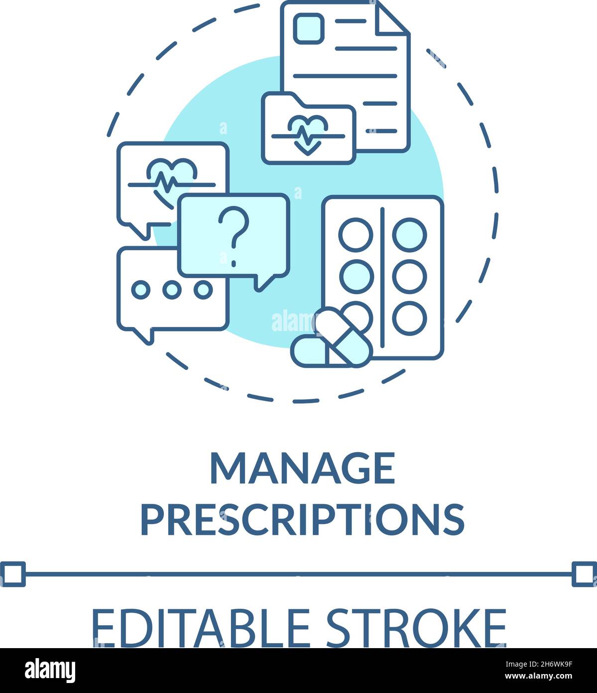 Manage prescriptions blue concept icon Stock Vector Image & Art - Alamy