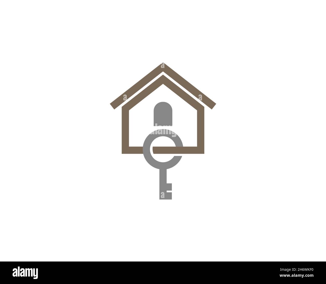 Creative Abstract House Key Logo Design Vector Symbol Illustration ...
