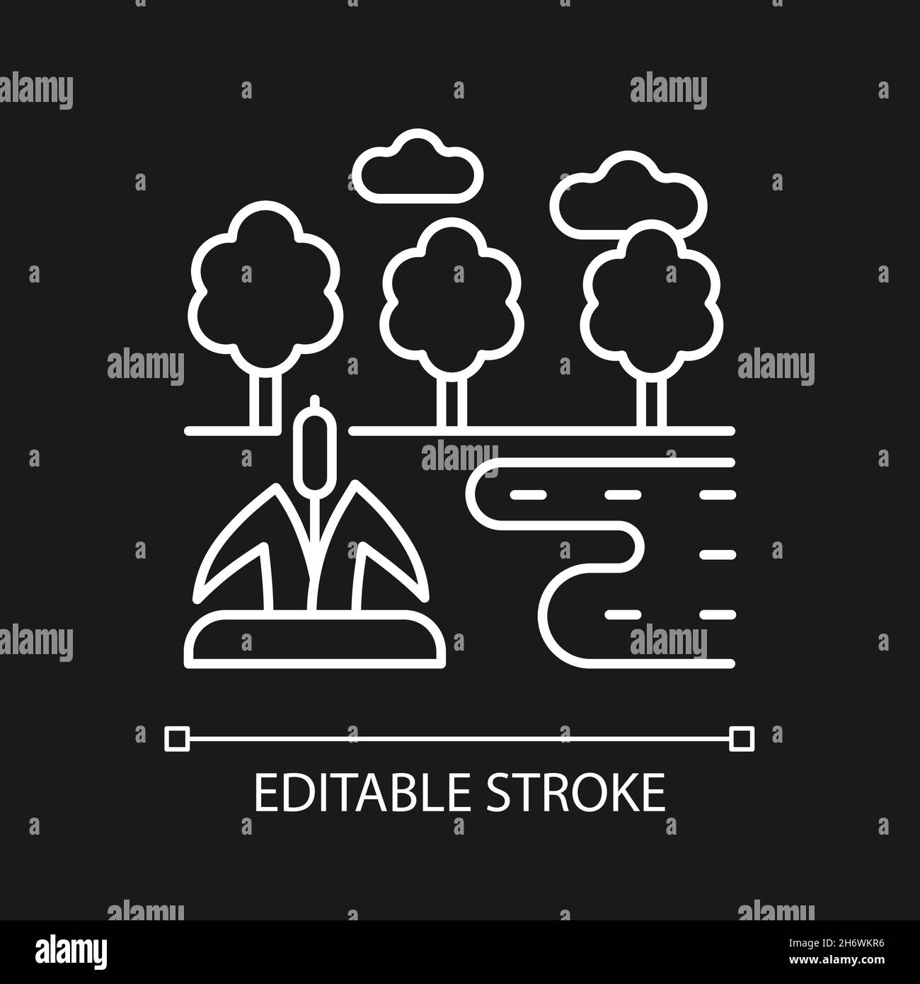 Wetland white linear icon for dark theme Stock Vector Image & Art - Alamy