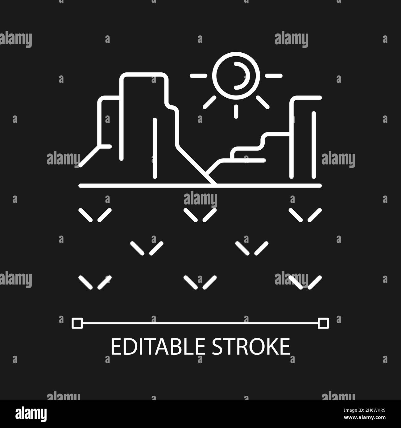 Plateau white linear icon for dark theme Stock Vector Image & Art - Alamy