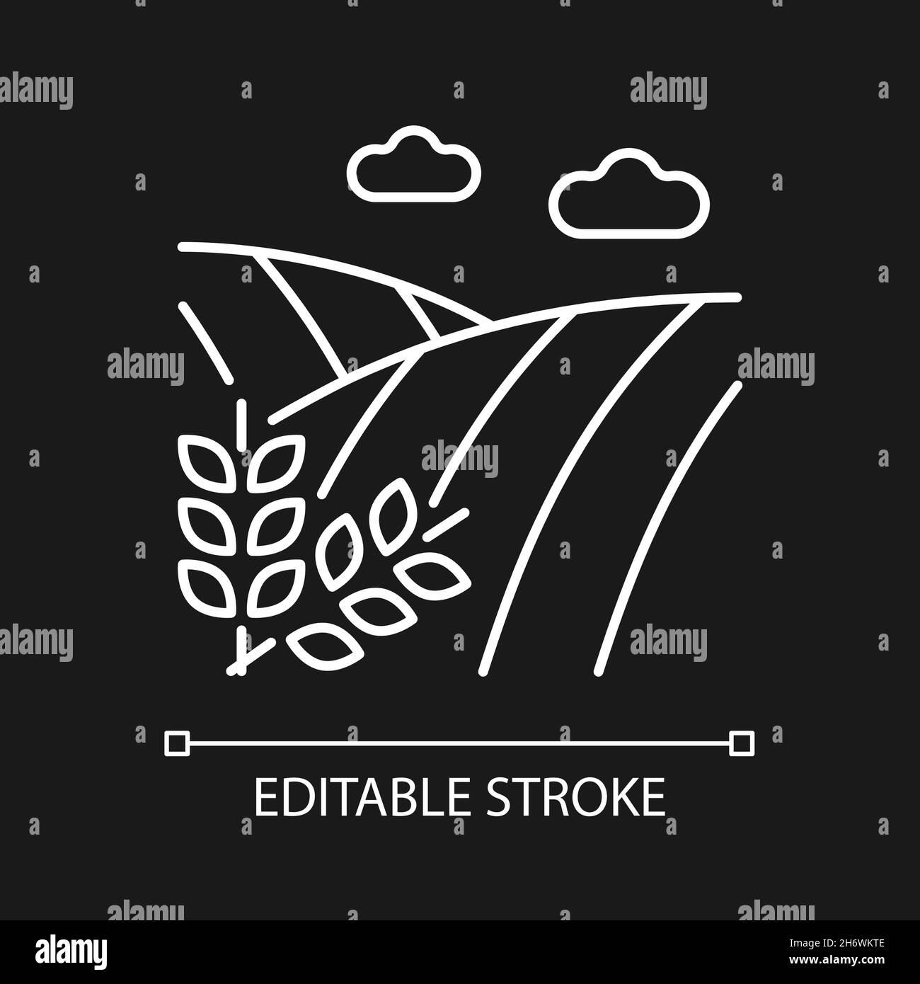 Cropland white linear icon for dark theme Stock Vector Image & Art - Alamy