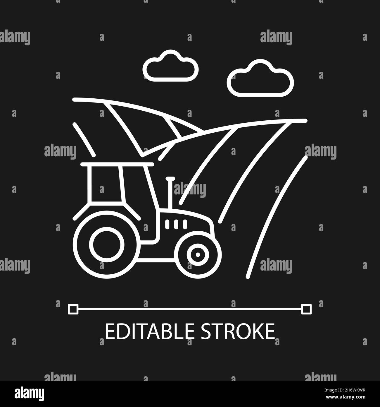 Arable land white linear icon for dark theme Stock Vector Image & Art ...