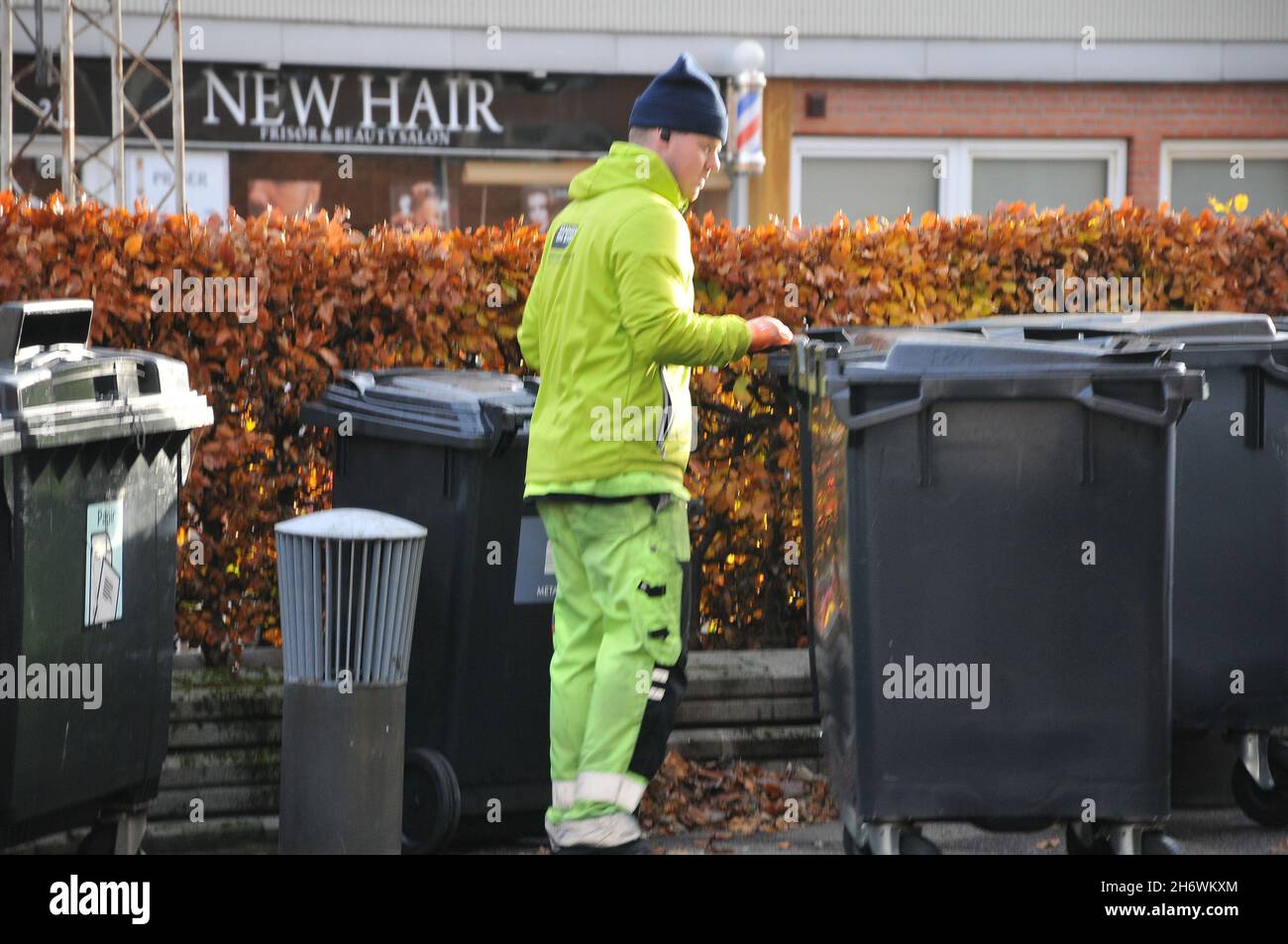 Copenhagen/Denmark./18 November 2021/Renovation man or waste collector ...