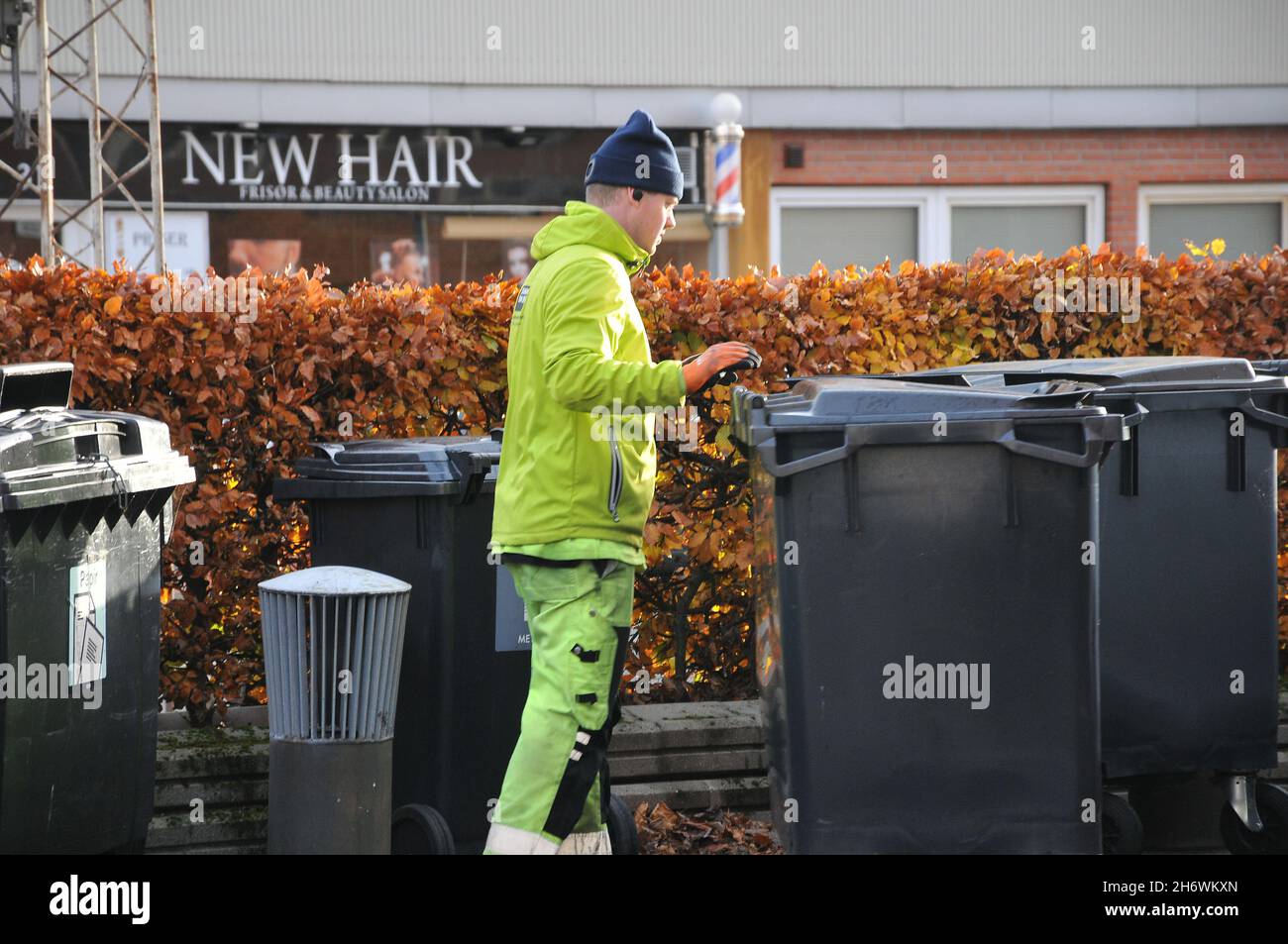 Copenhagen/Denmark./18 November 2021/Renovation man or waste collector ...