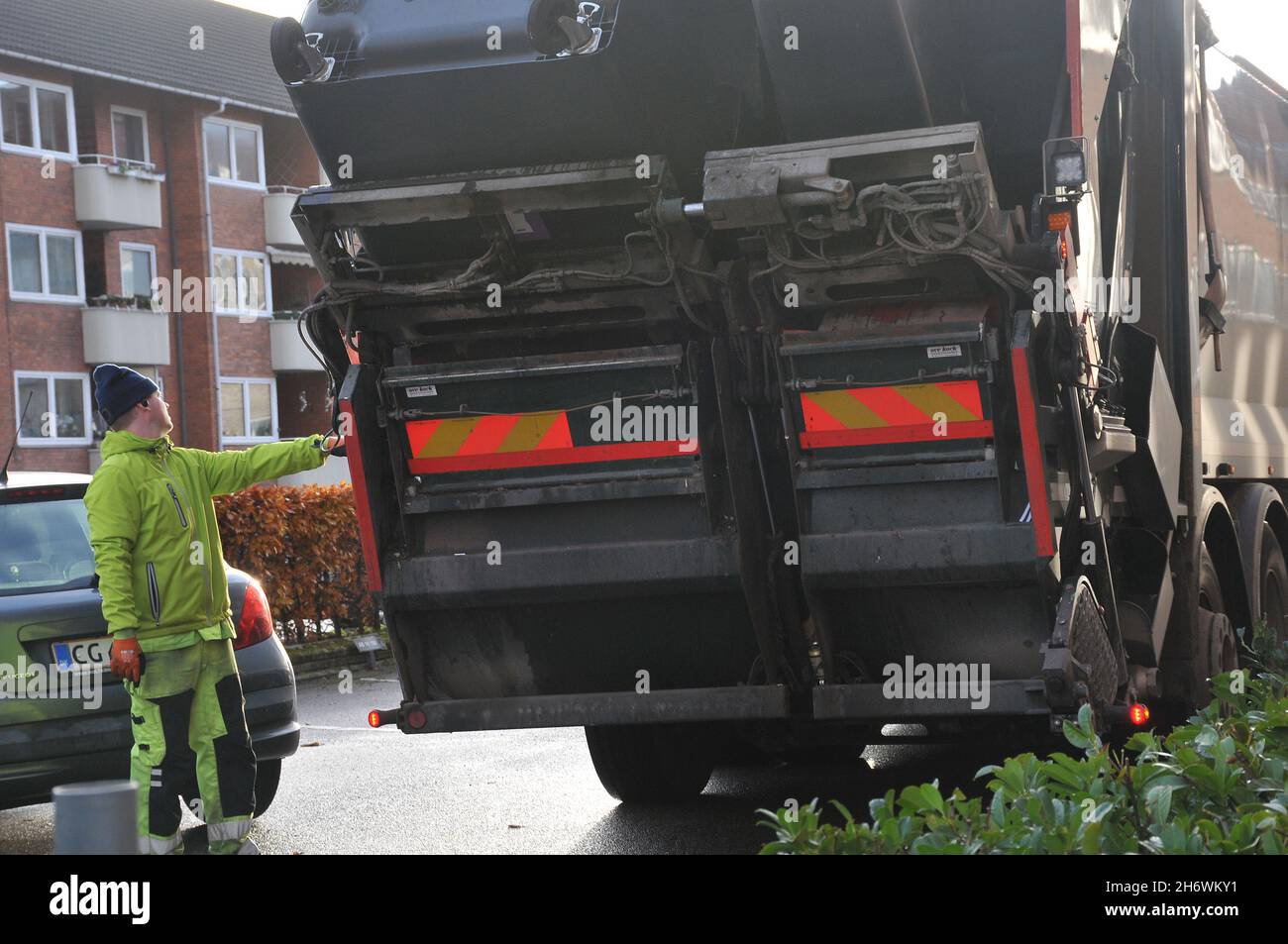 Copenhagen/Denmark./18 November 2021/Renovation man or waste collector ...