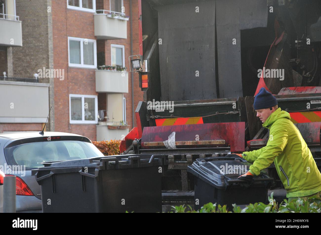 Copenhagen/Denmark./18 November 2021/Renovation man or waste collector ...