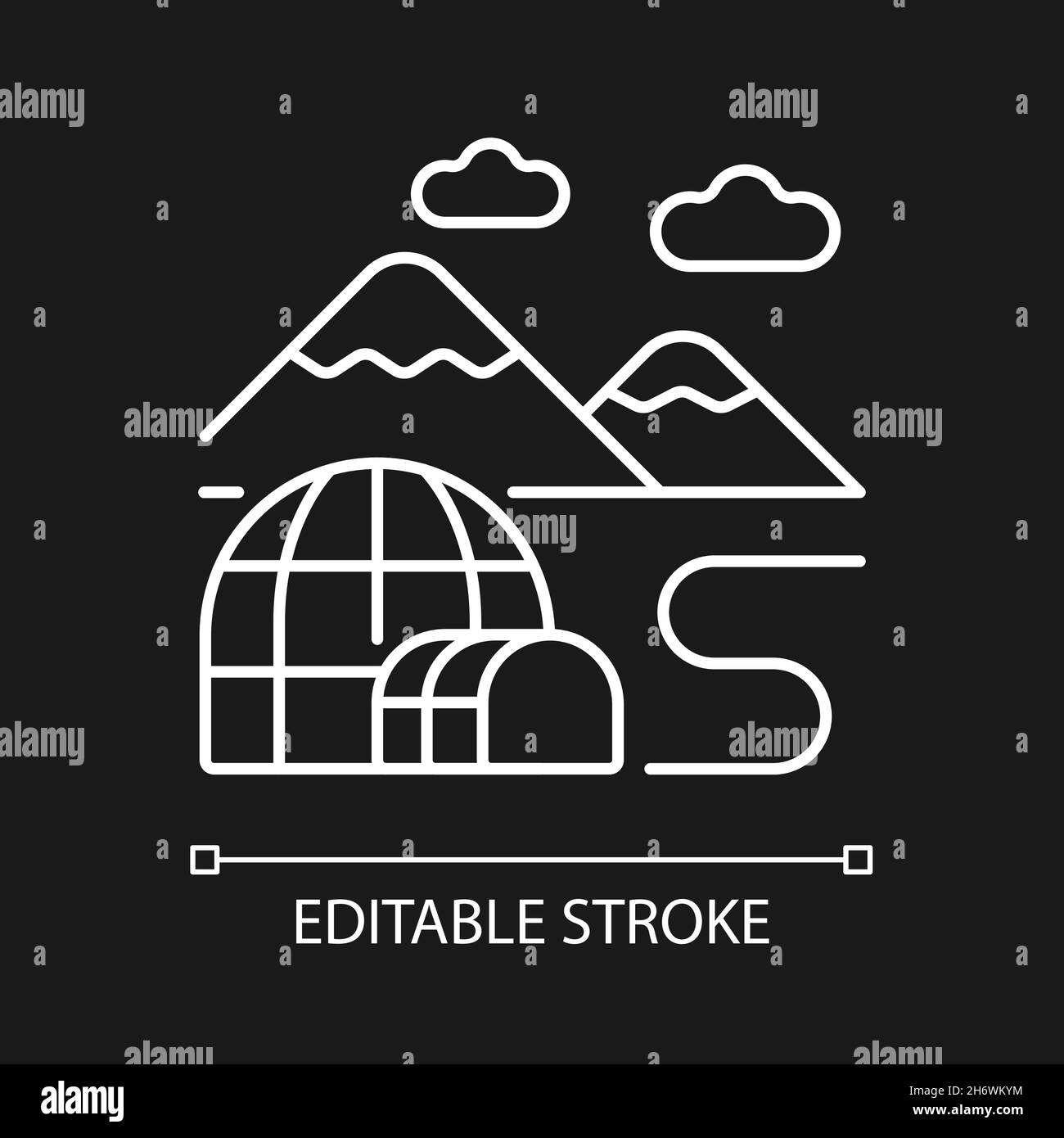 Tundra white linear icon for dark theme Stock Vector Image & Art - Alamy