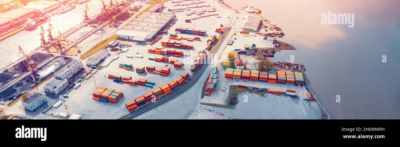 Banner Concept of reduction of cargo transportation by water and rail ...