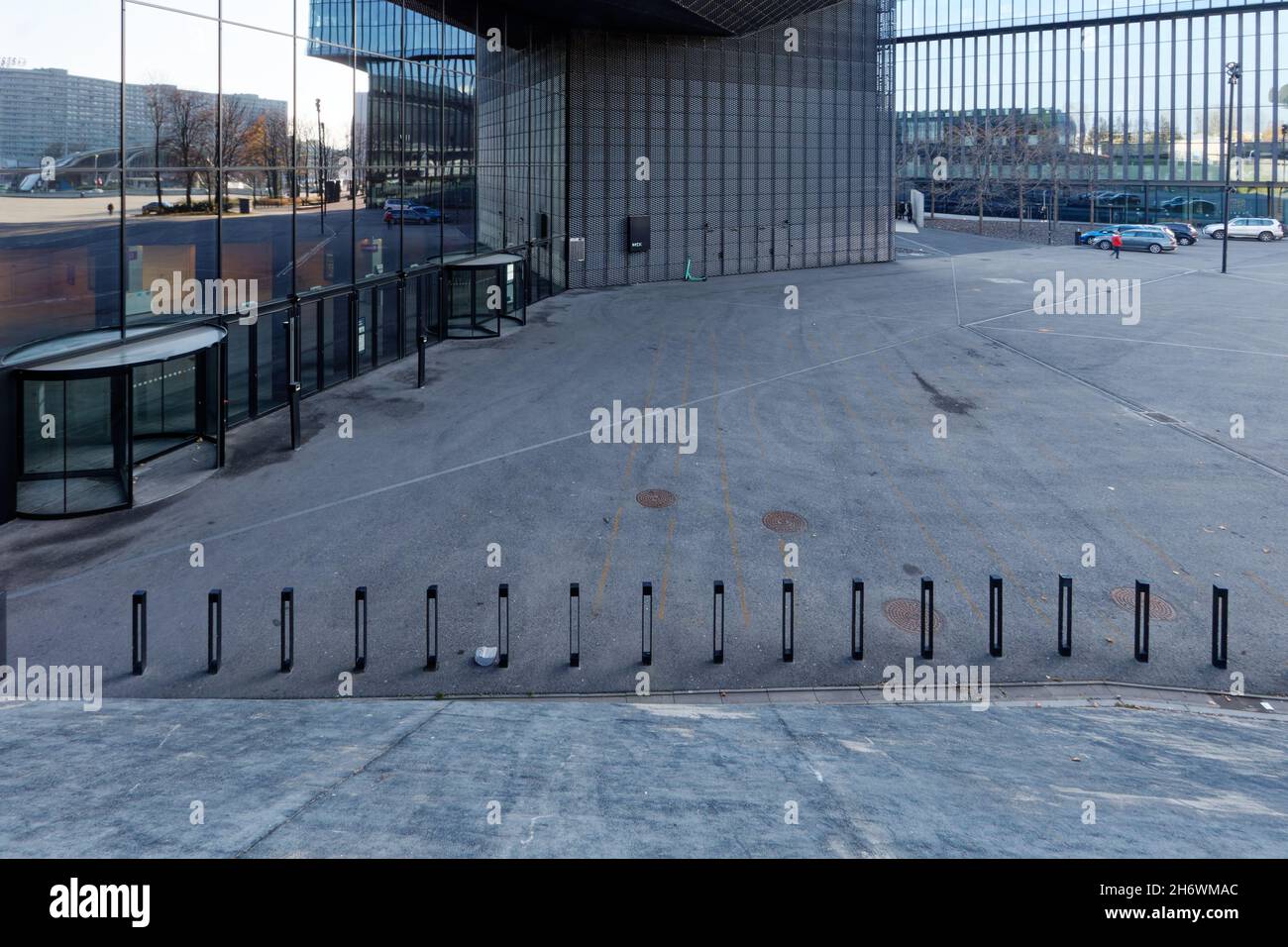 Entrance to the modern International Convention Center in Katowice (SL ...