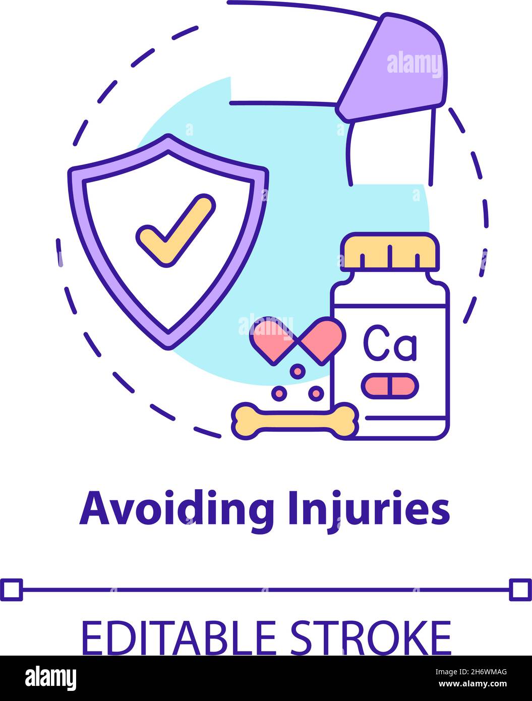 Avoiding injuries concept icon Stock Vector Image & Art - Alamy