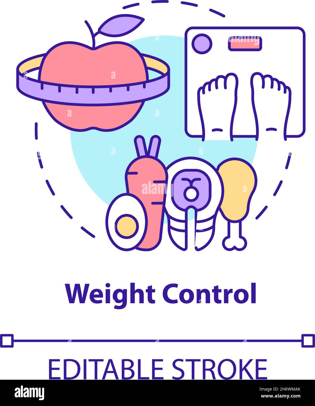 Weight control concept icon Stock Vector Image & Art - Alamy