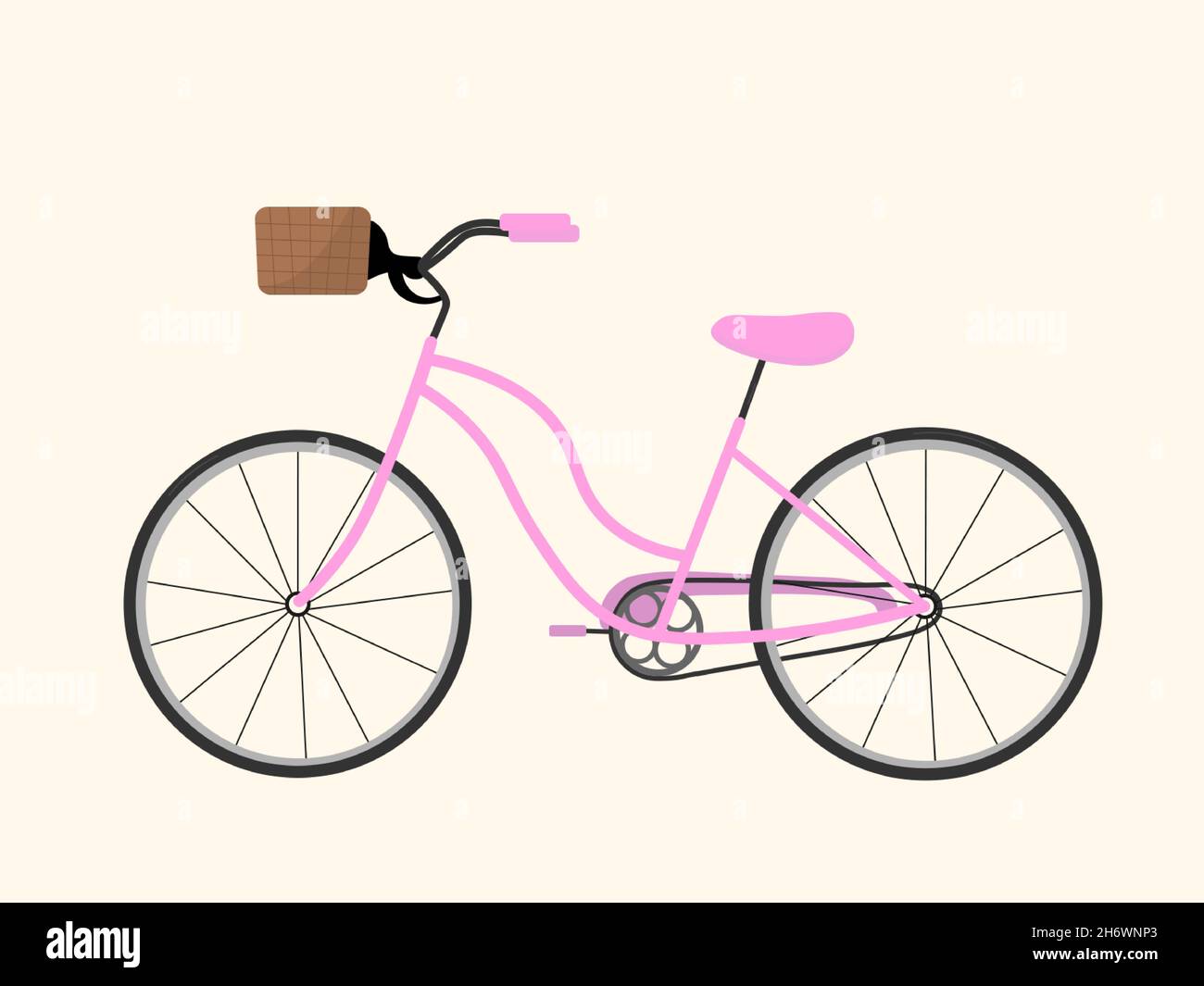 A cute cartoon pink bicycle icon art Stock Vector Image & Art - Alamy