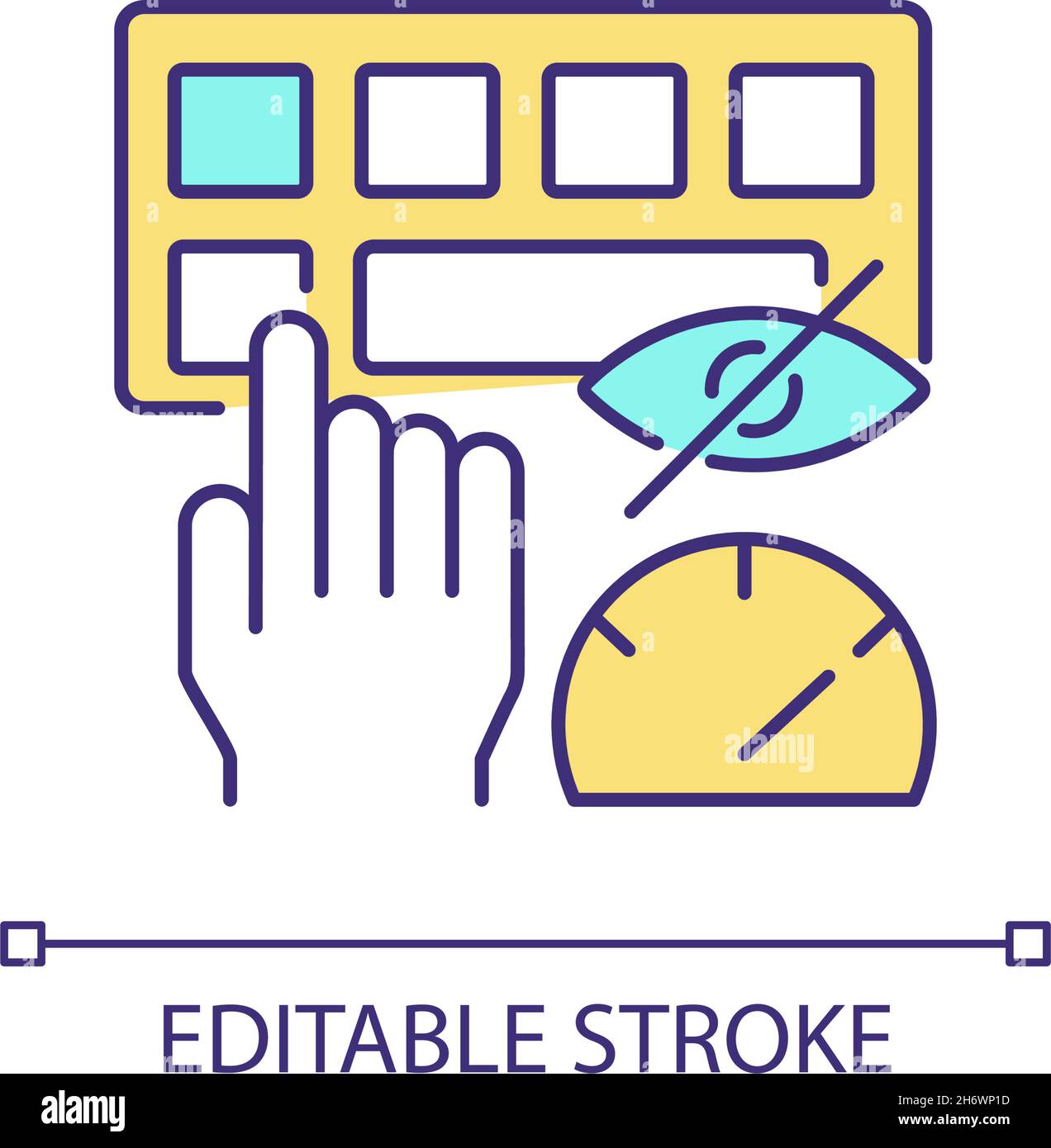 Touch typing RGB color icon Stock Vector Image & Art - Alamy