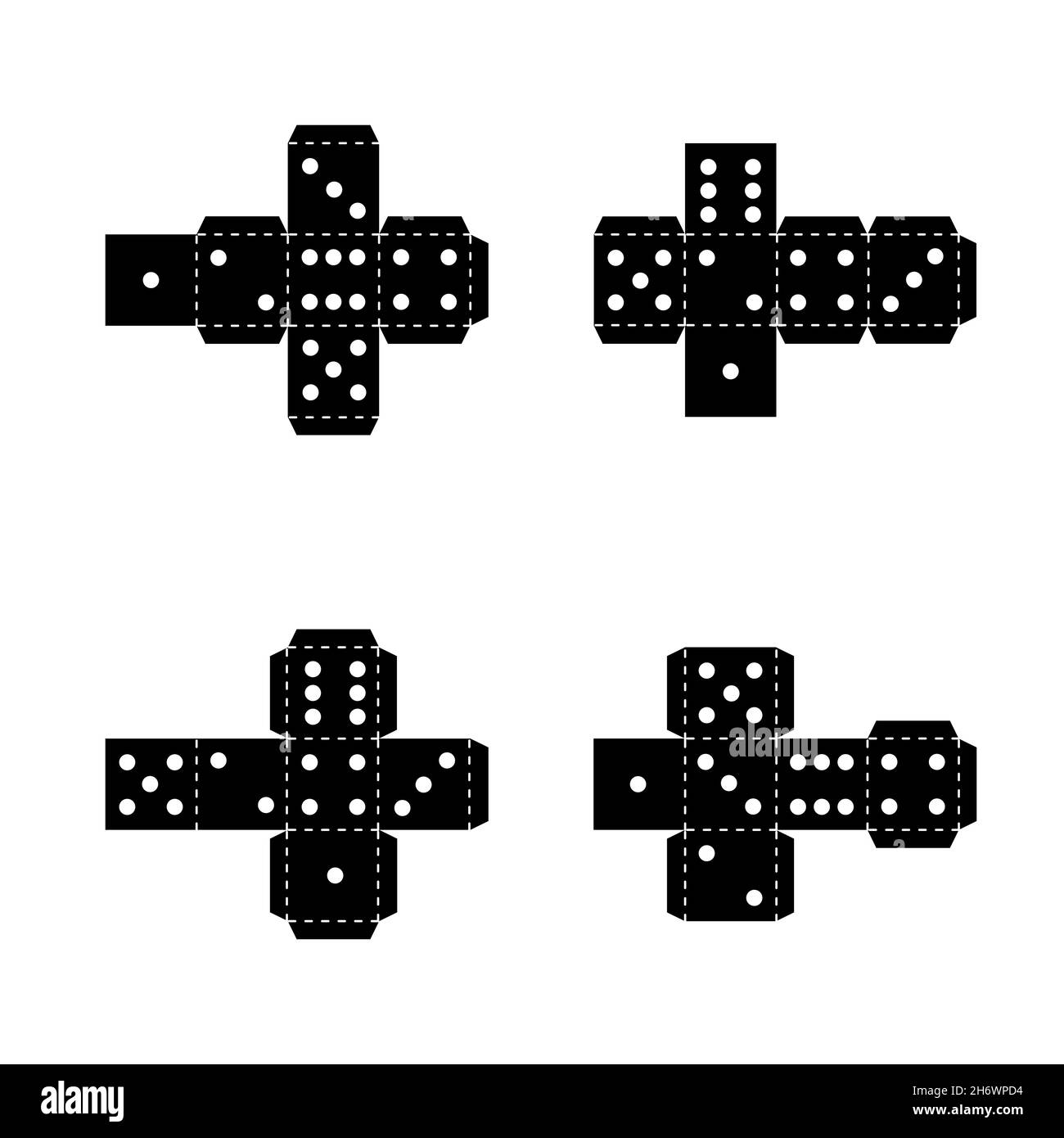 Dices simple flat black vector isolated on white background Stock ...