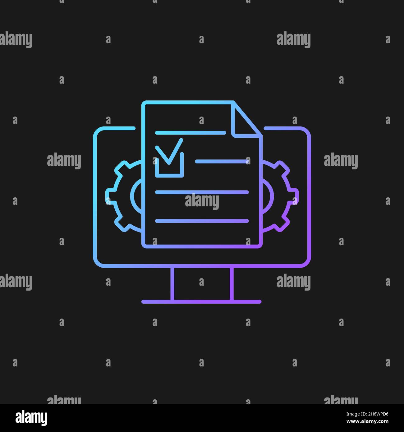 Document management gradient vector icon for dark theme Stock Vector ...
