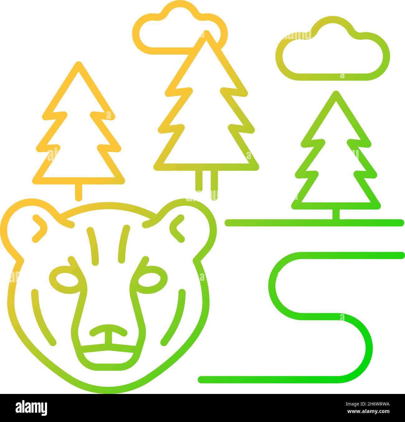 Boreal forest gradient linear vector icon Stock Vector Image & Art - Alamy