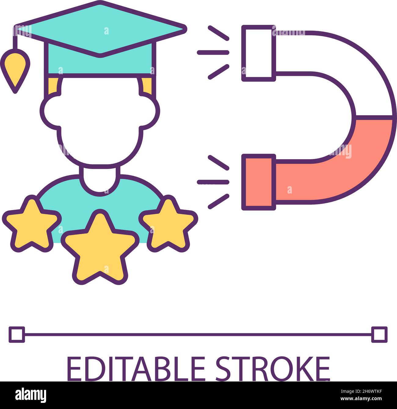 Attract students RGB color icon Stock Vector Image & Art - Alamy