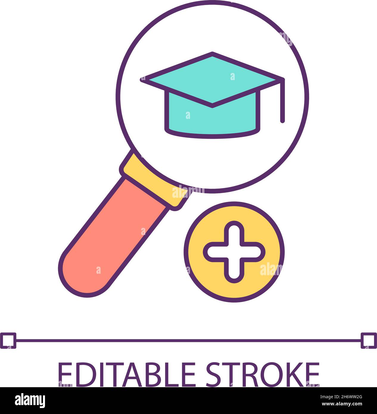 Academic degree search RGB color icon Stock Vector Image & Art - Alamy