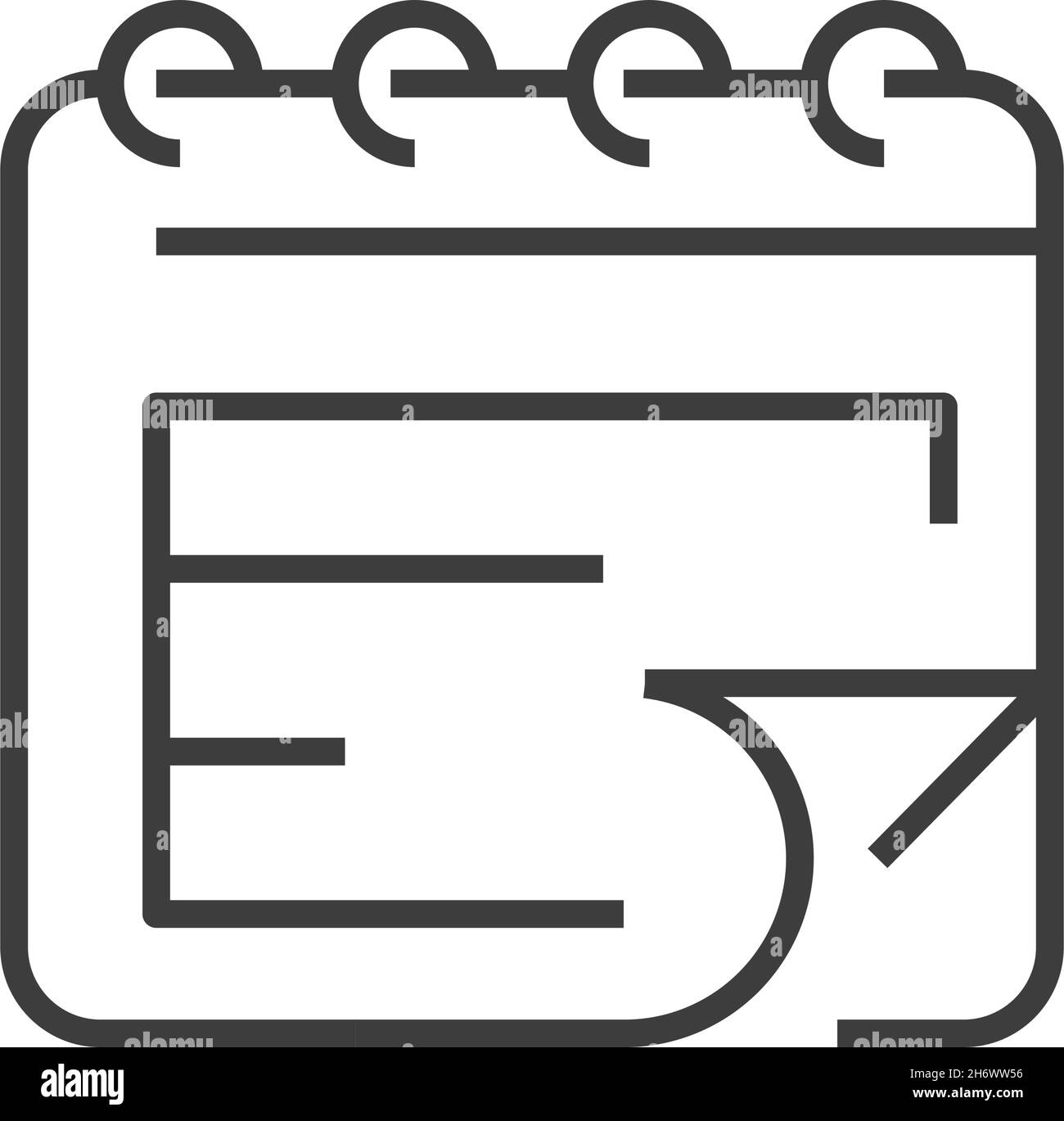 Calendar icon. Outline thin line. Isolated on white background Stock ...