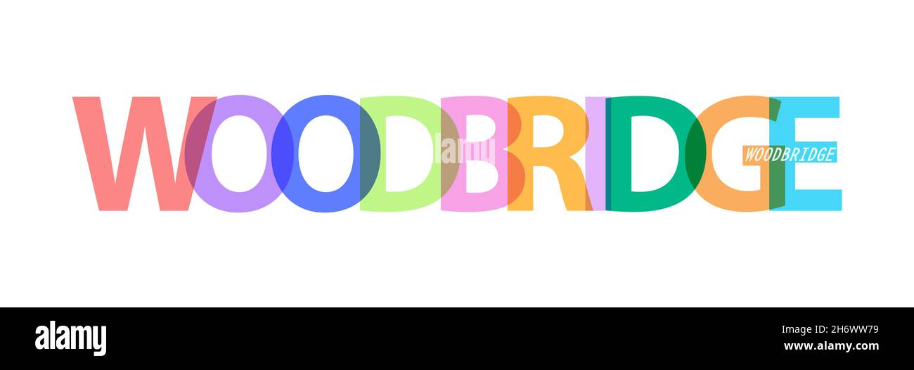 WOODBRIDGE. The name of the city on a white background. Vector design ...