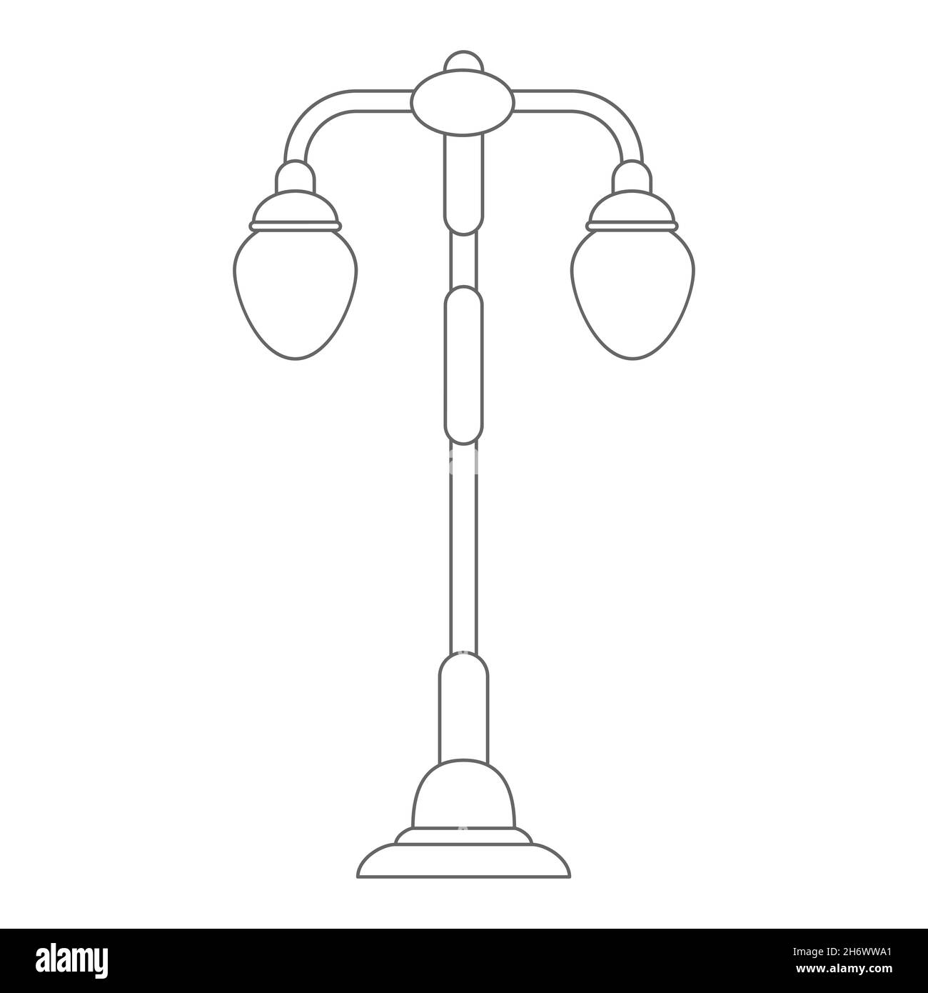 Street lamp. Contour vector illustration for scrapbooking, coloring ...
