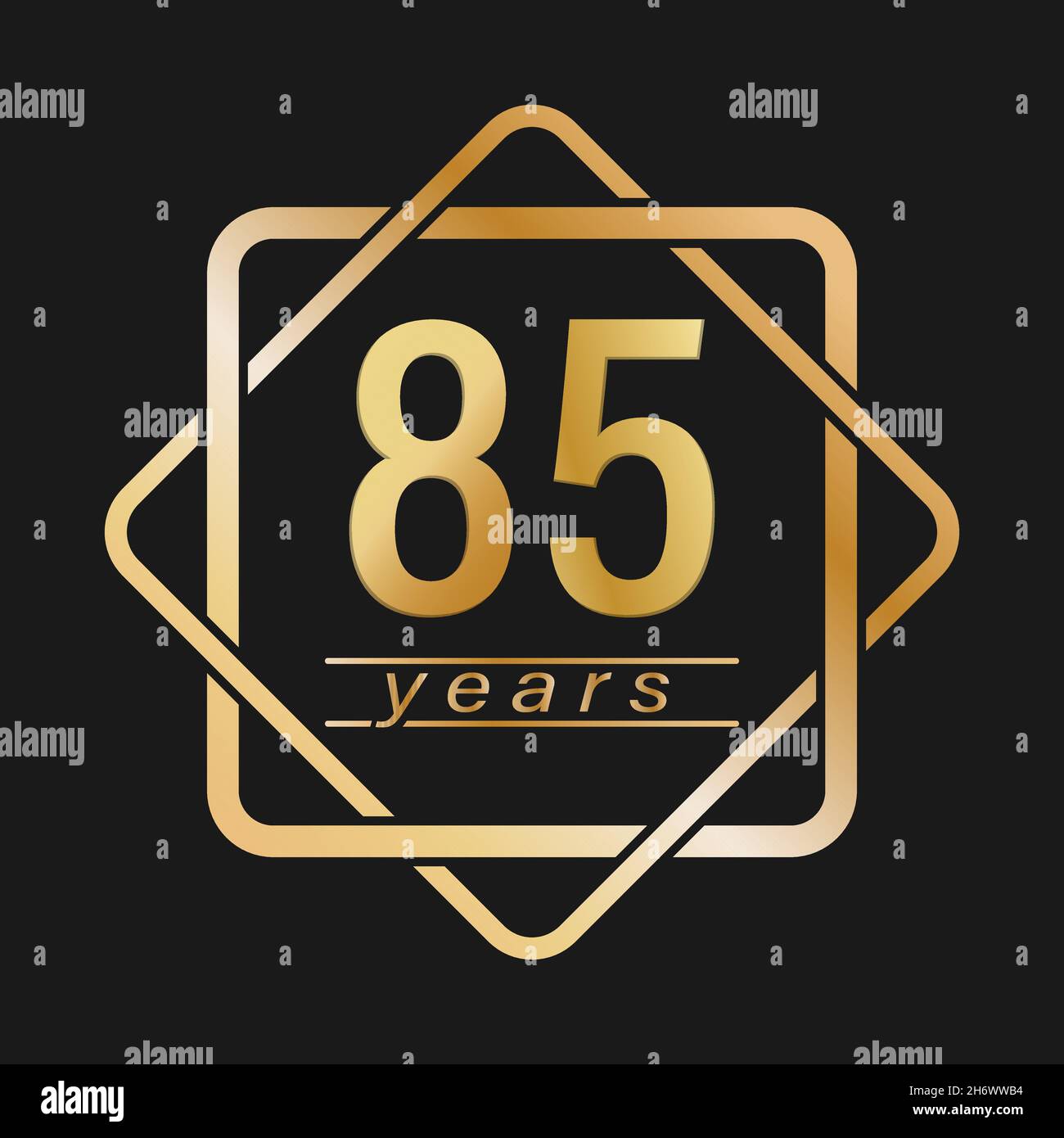 85 years. Stylized gold lettering for congratulations. Flat style Stock ...