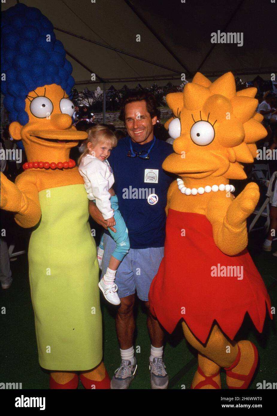 Gregory Harrison and daughter Emma Harrison attend the 1990 Permanent ...