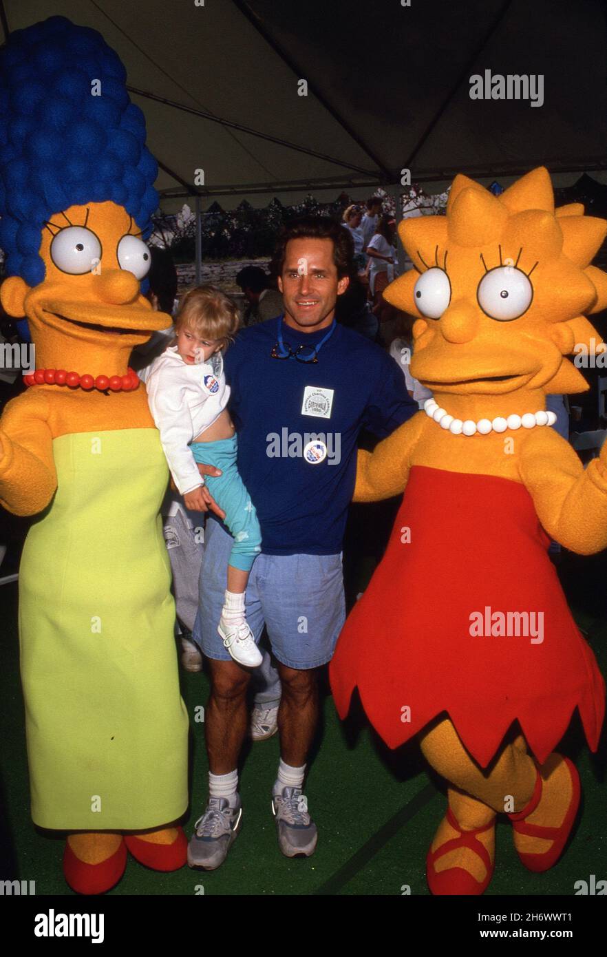 Gregory Harrison and daughter Emma Harrison attend the 1990 Permanent ...