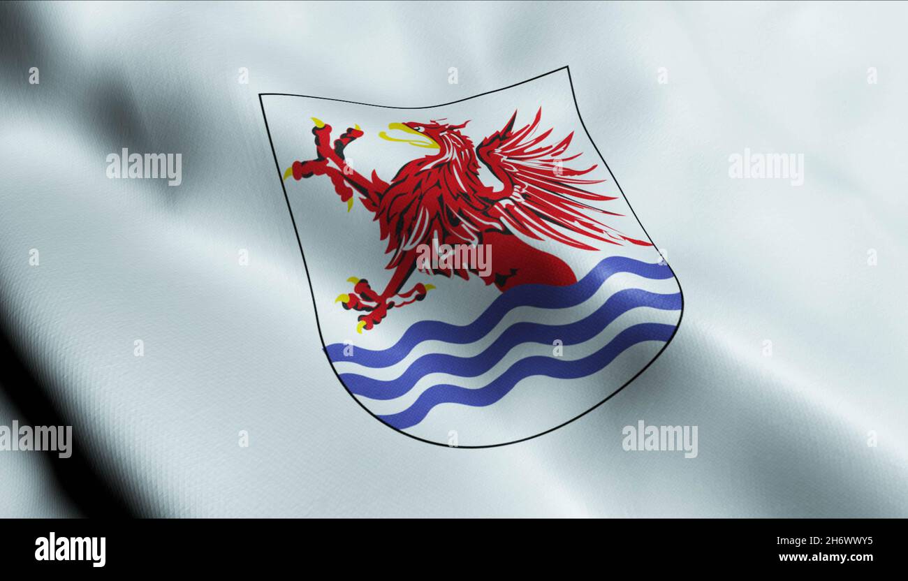 3D Illustration of a waving Poland city flag of Slupsk Stock Photo - Alamy
