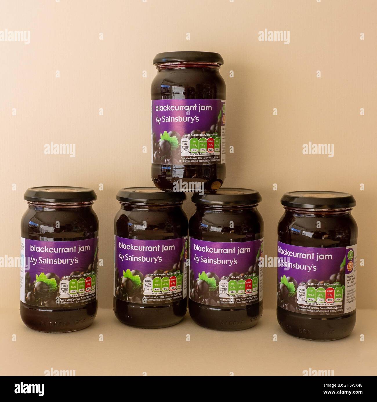 Jars of Blackcurrant Jam Stock Photo - Alamy