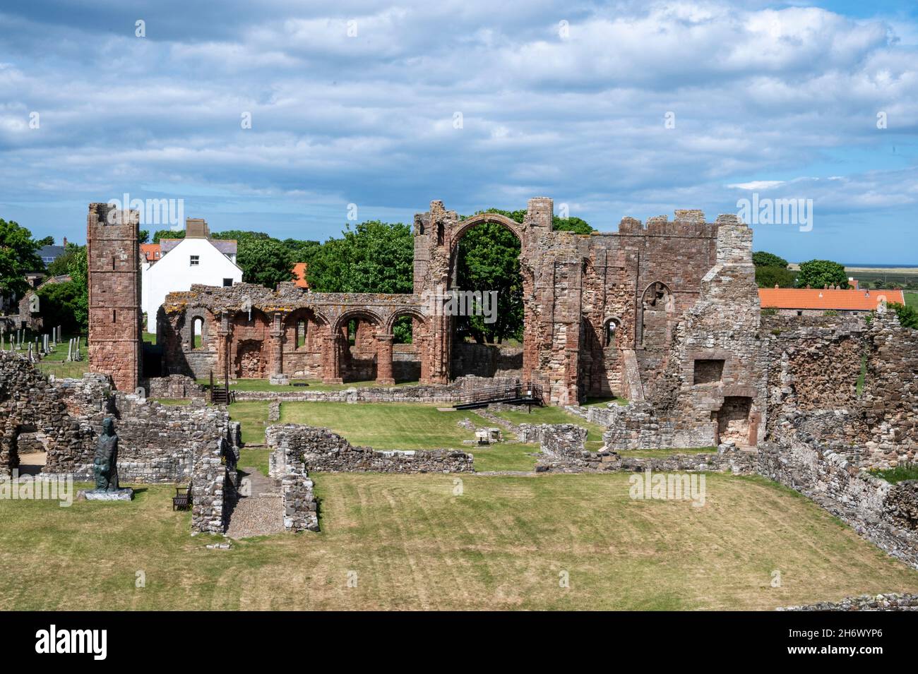 Magnificent ruins of Lindisfarne Priory, Holy Island, built in the ...