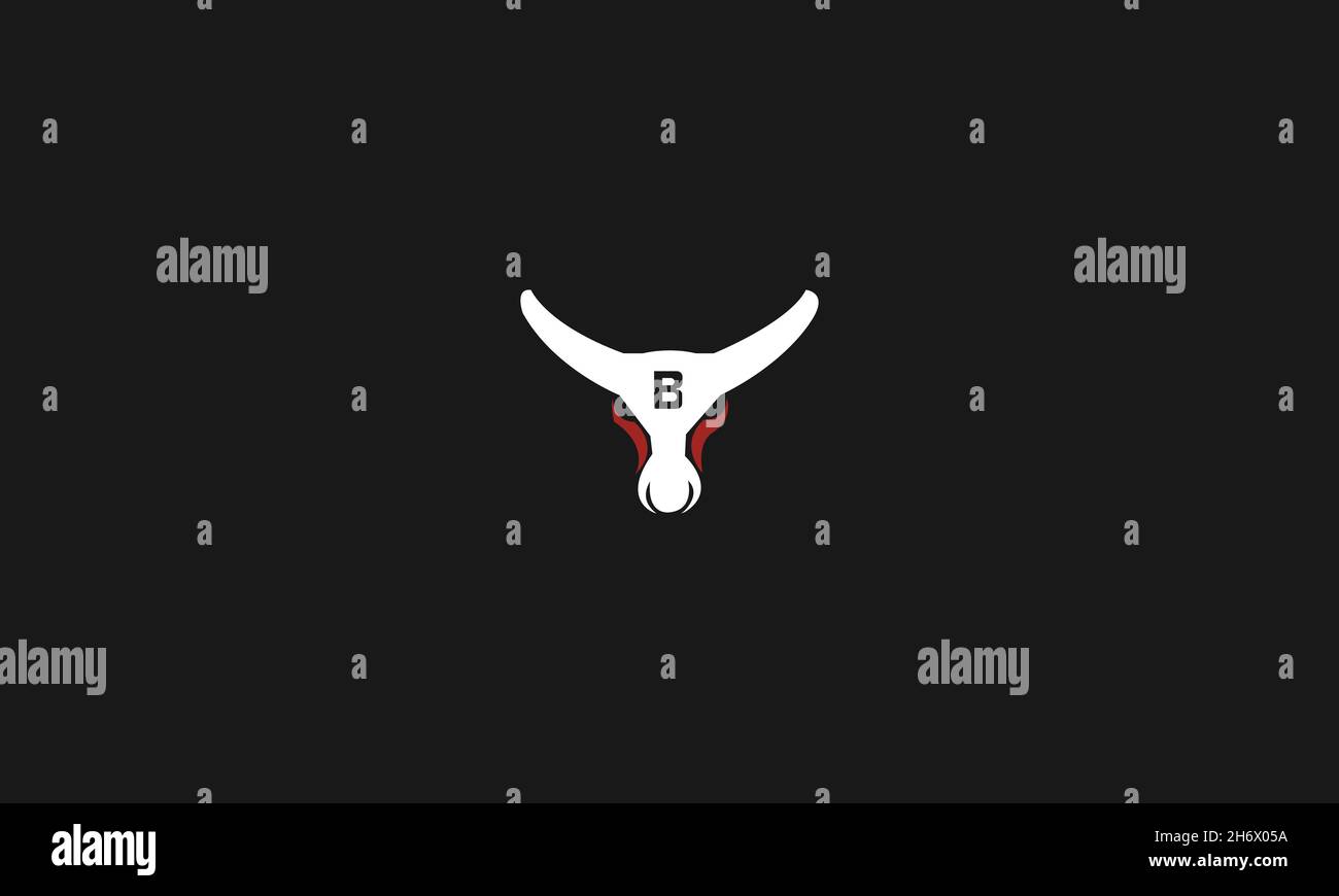 LETTER B BULL LOGO WITH NEGATIVE SPACE EFFECT FOR LOGO DESIGN AND ...