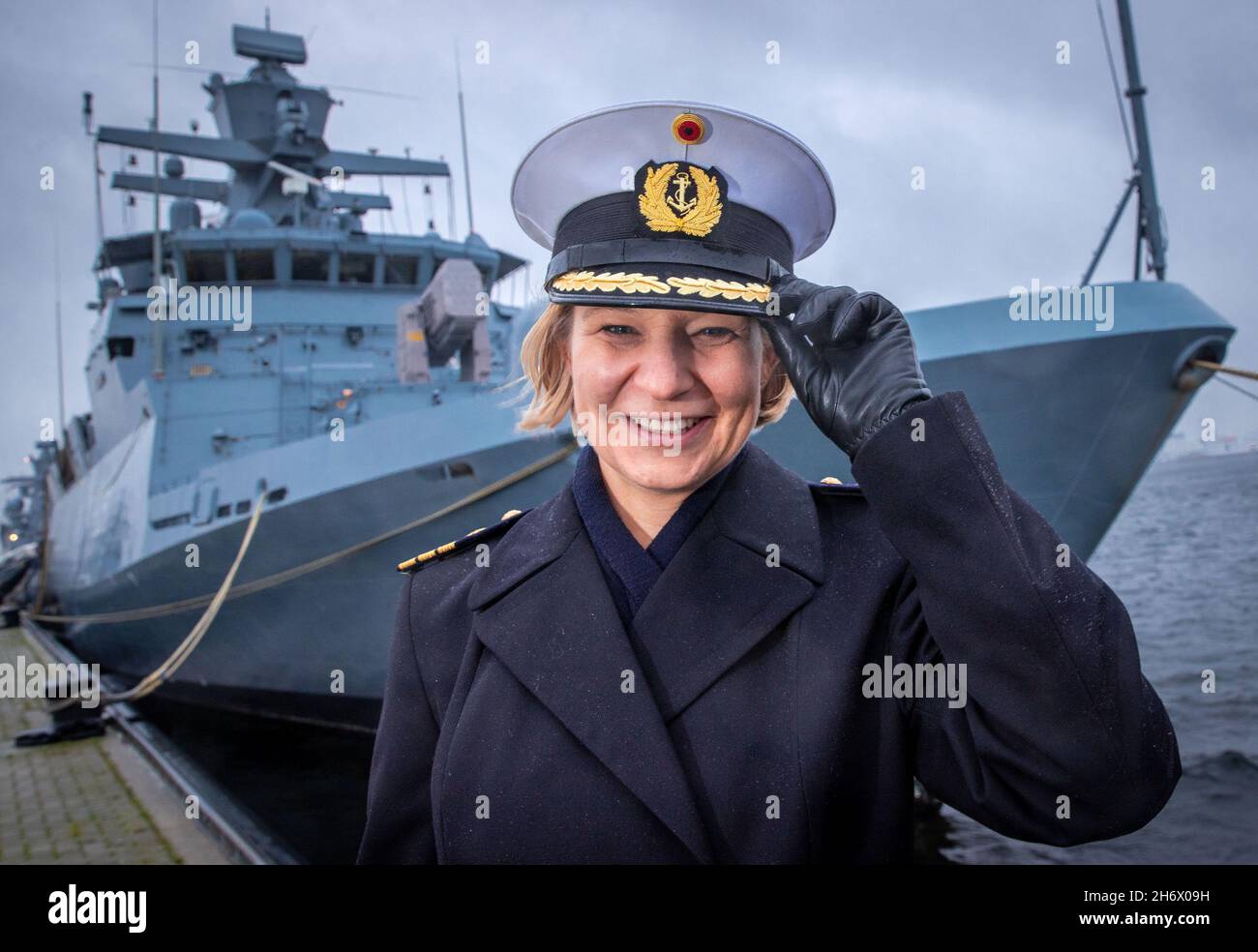 Rostock, Germany. 18th Nov, 2021. Corvette Captain Bianca Seifert ...