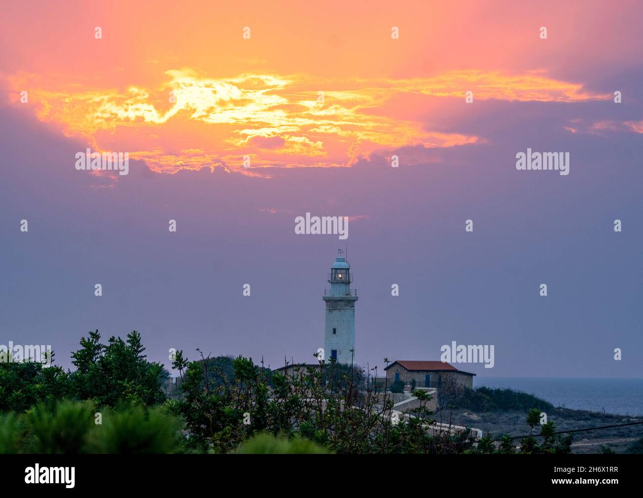 Paphos Lighthouse Sunset High Resolution Stock Photography and Images ...