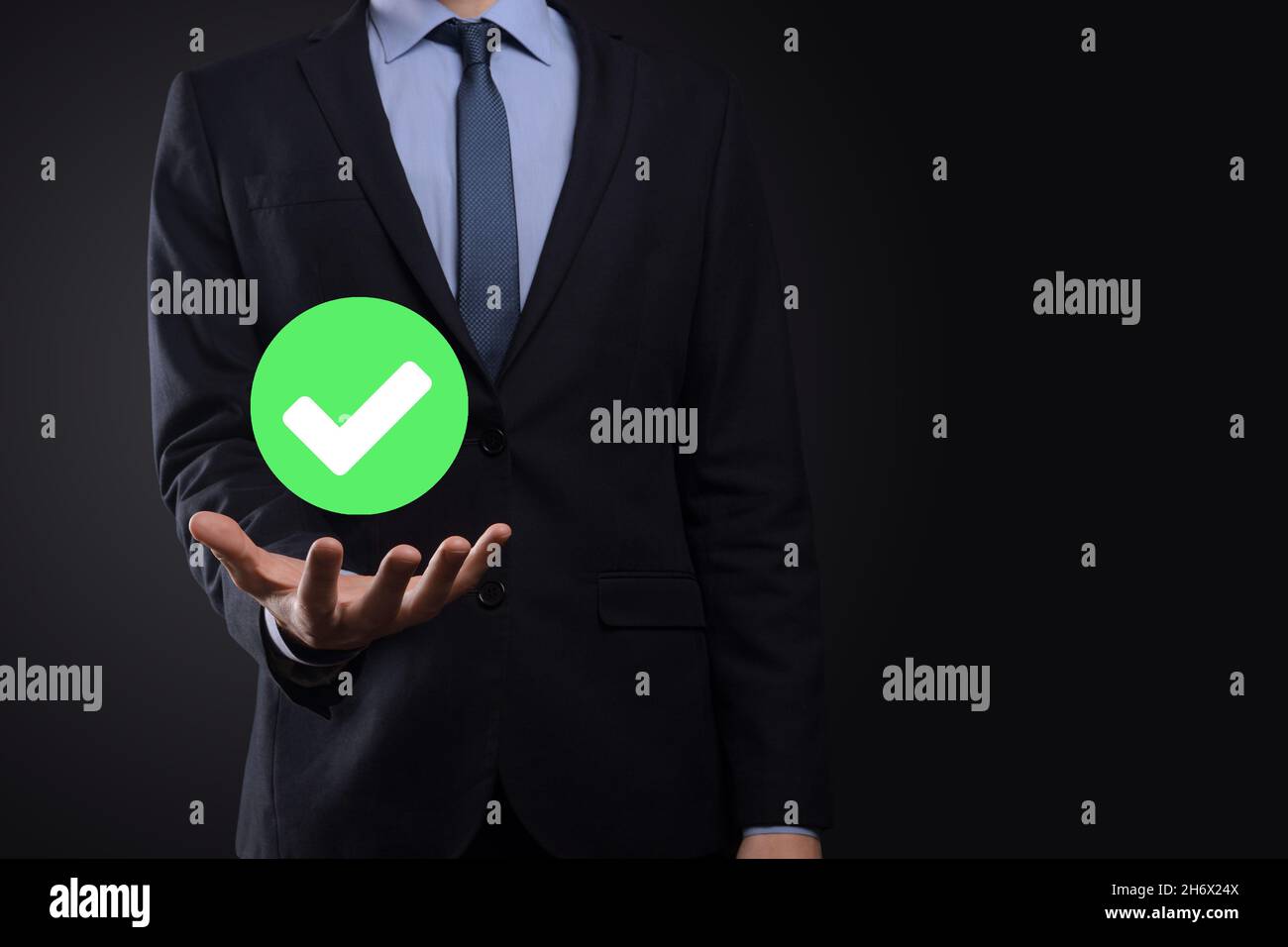 Hand holds green icon Check mark,Check Mark Sign, Tick Icon,right sign ...